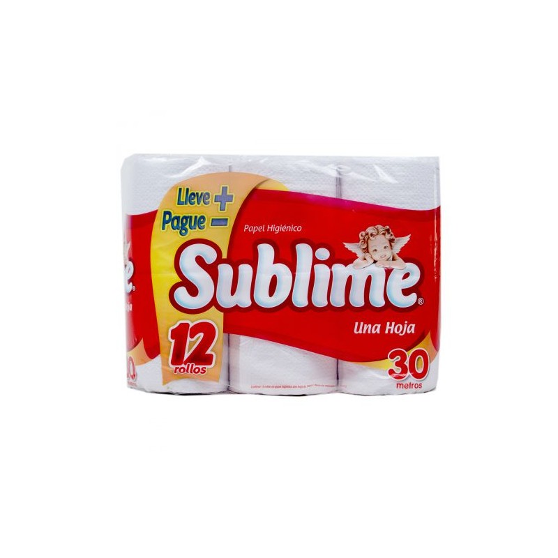 Papel Higienico Sublime Hoja Simple 12 X 30 Mts